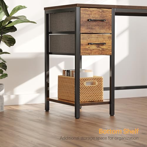 CubiCubi Computer Home Office Desk with 2 Drawers, 40 Inch Small Desk Study Writing Table, Modern Simple PC Desk, Black