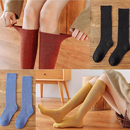 Compression Socks for Women, Long Socks, Women's Cotton Opaque Knee High Socks, Bamboo Compression Socks (Blue,One Size)