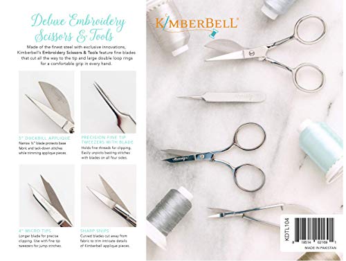 Kimberbell Beginner Box & Deluxe Scissor Set (35 Pcs) Machine Embroidery & Sewing, 3 Projects, Step-by-Step Instructions, Fabric + Materials, Techniques: Raw Edge Appliqué, Quilting & Satin Stitch