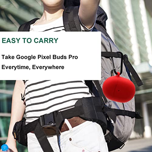 LiZHi for Google Pixel Buds Pro Case Cover 2022, Soft Silicone Skin Cover Shock-Absorbing Protective Case with Keychain for New Google Pixel Buds Pro Case, Black