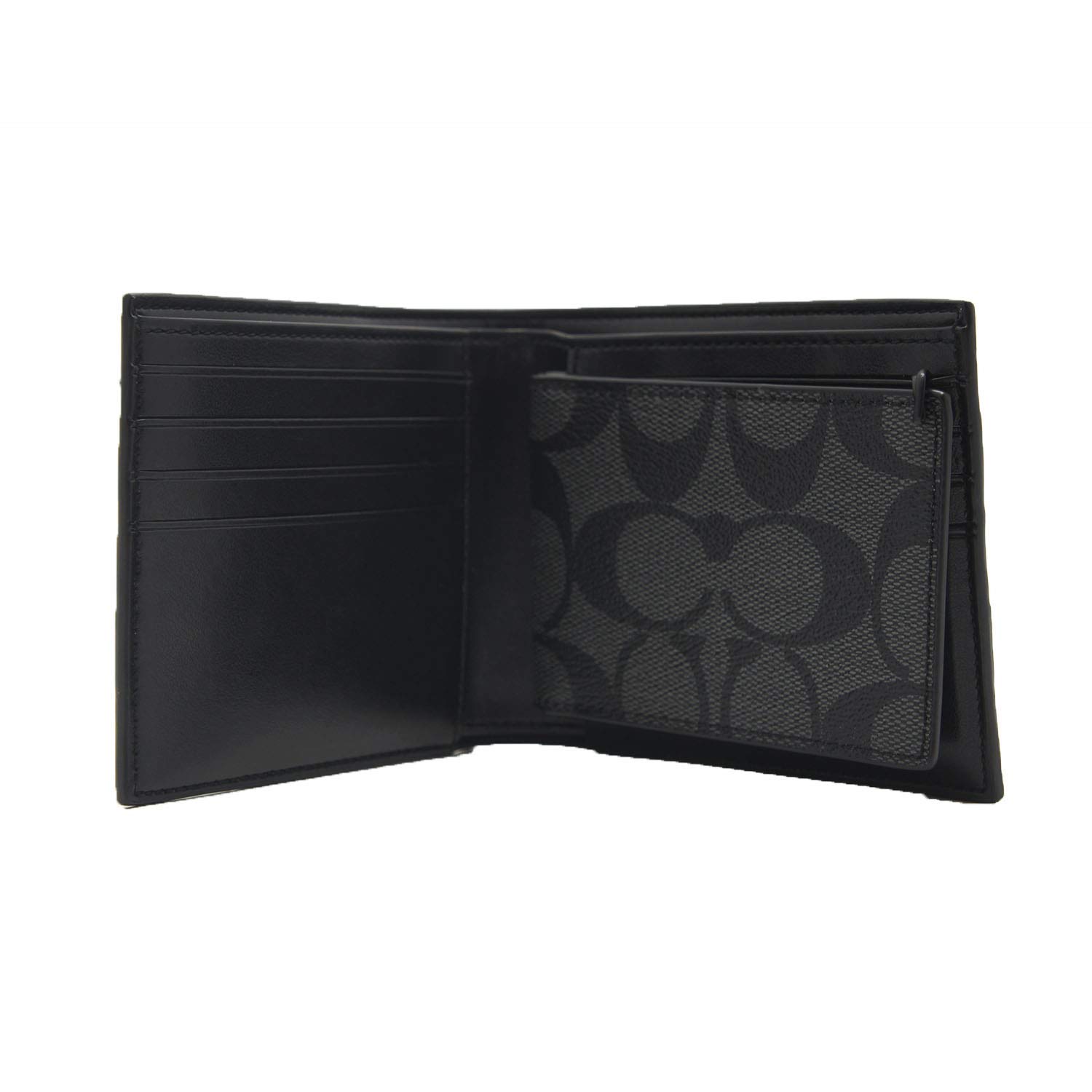 Coach Men's F26072 3-in-1 Wallet in Signature Canvas with Varsity Stripe, Black