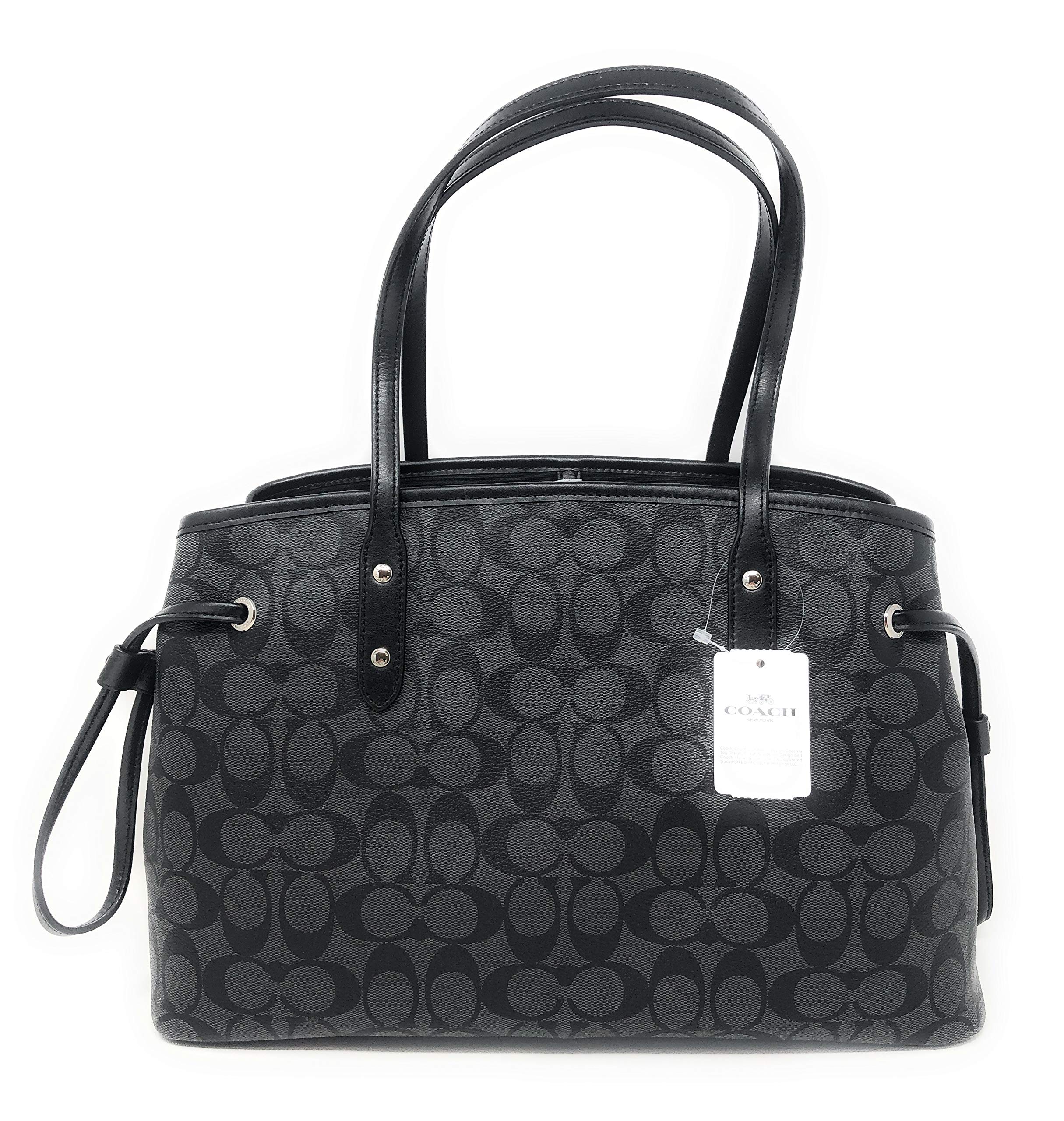 Coach Women's Signature Drawstring Carryall Shoulder Bag No Size (Sv/Black Smoke/Black)