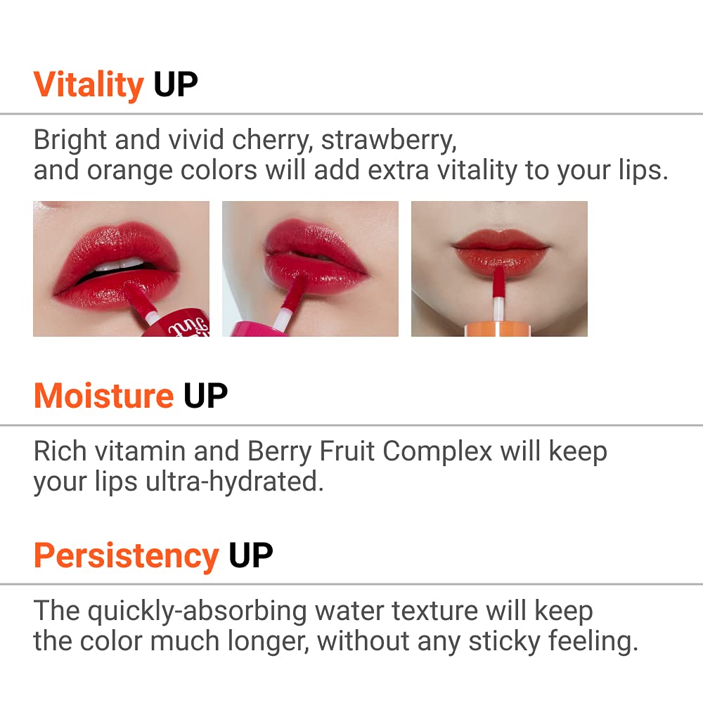 ETUDE Dear Darling Water Tint 3 Color SET 9.5g x 3color | Bright Vivid Color Lip Tint with Moisturizing Pomegranate & Grapefruit Extract to Hydrate your Lips