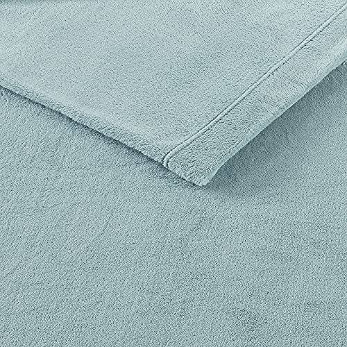Sleep Philosophy True North Soloft Plush Bed Sheet Set, Wrinkle Resistant, Warm, Soft Fleece Sheets with 14" Deep Pocket Cold Season Cozy Bedding-Set, Matching Pillow Case, King, Aqua, 4 Piece