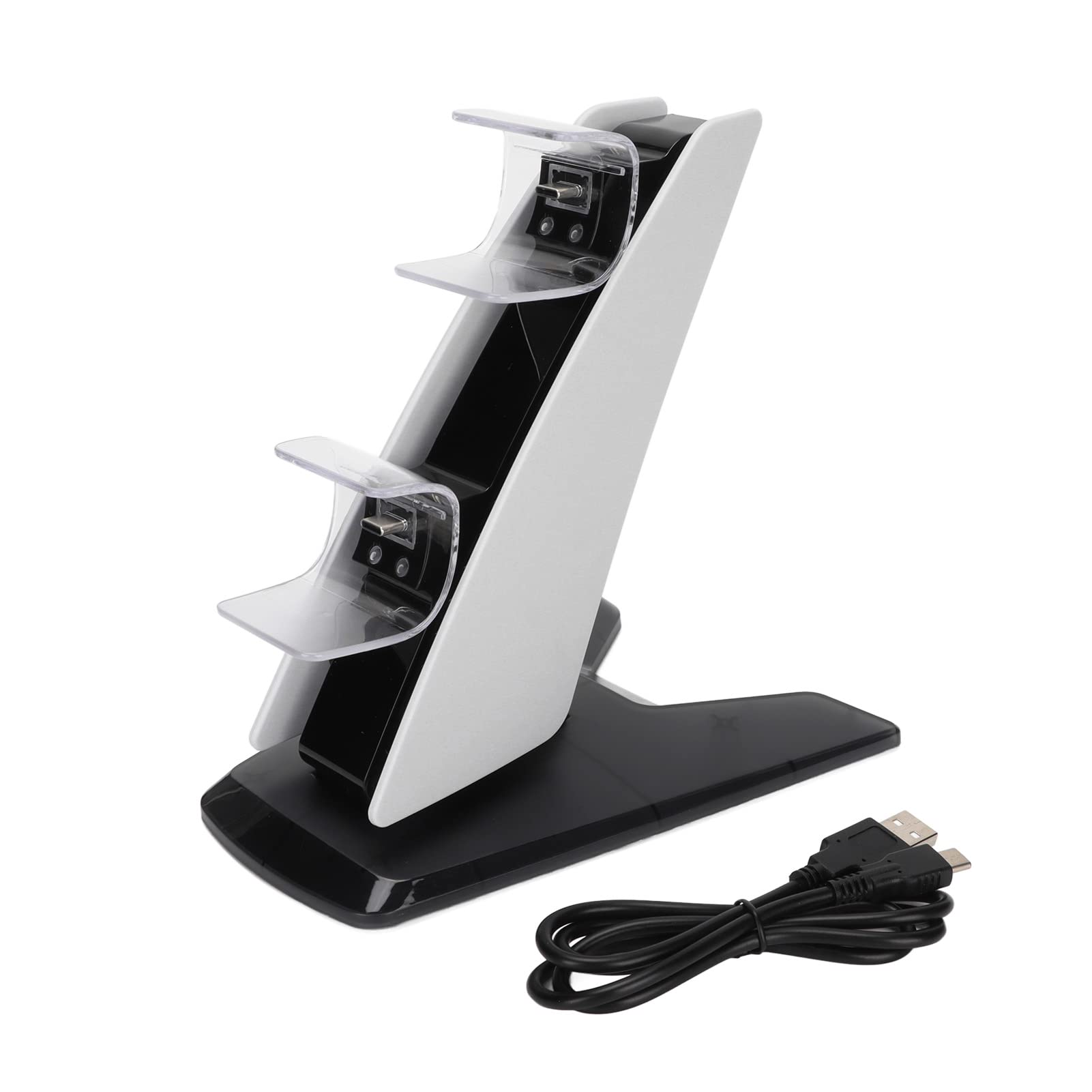Dual USB Fast Charging Dock, Safe Plug and Play White ABS Controller Charging Station for Game Console Handle