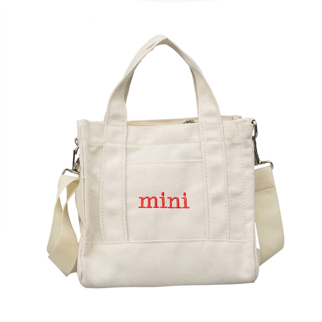 Cute Purse Cute Crossbody Bag Cute Messenger Bag for Teen Girls Canvas Crossbody Purse for Women (Beige)