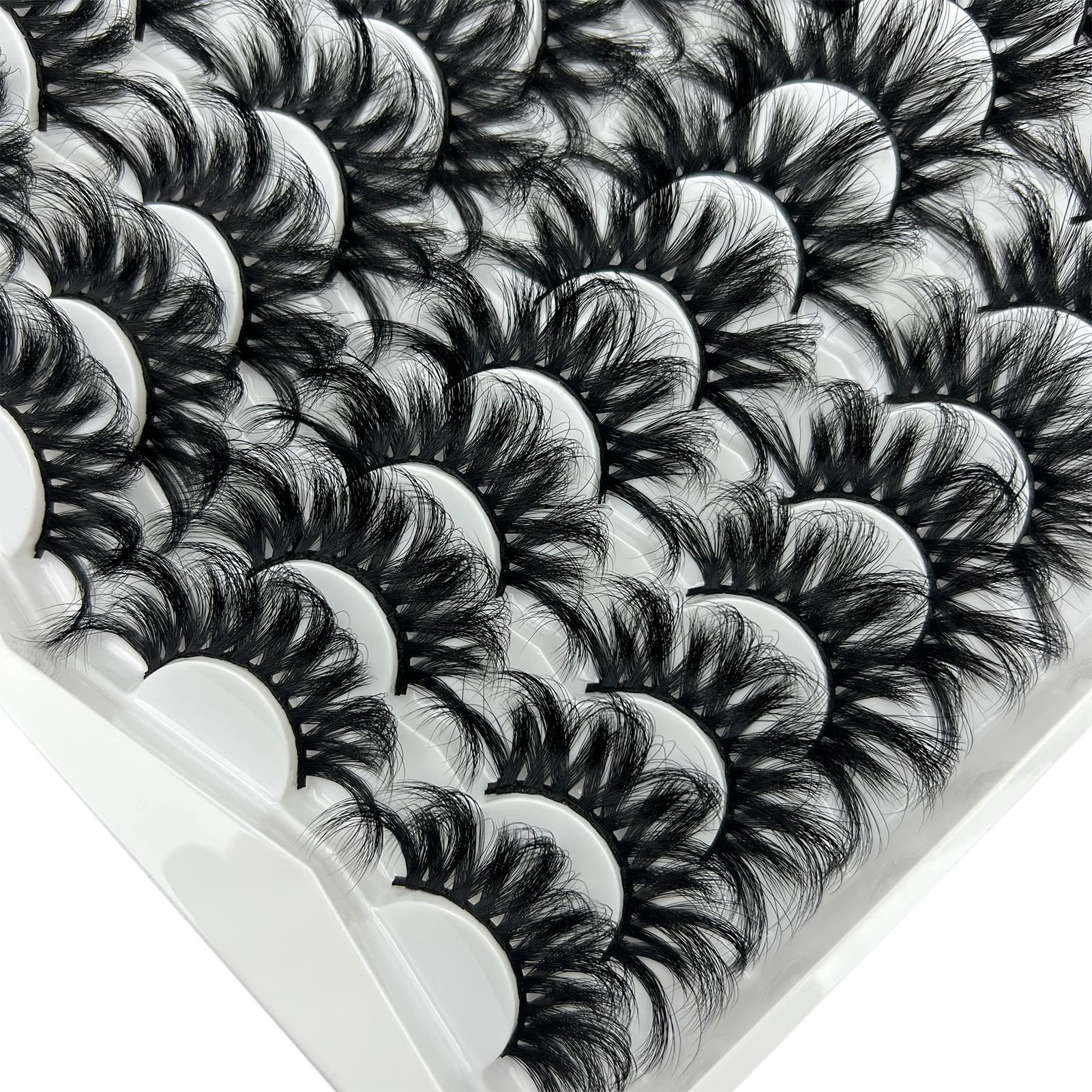 Dramatic 25 MM Mink Lashes Fluffy 5D Mink Eye Lashes Pack Reusable Long Wispies False Eyelashes Bulk