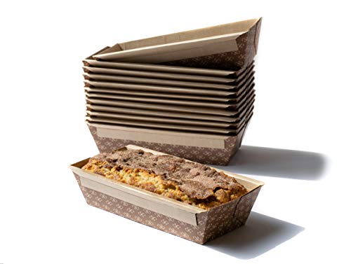 JA Kitchens Disposable Bread Loaf Pans for Baking - 7 x 3.5 x 2 Inches - Medium Kraft Paper Bread Pan - SET of 32