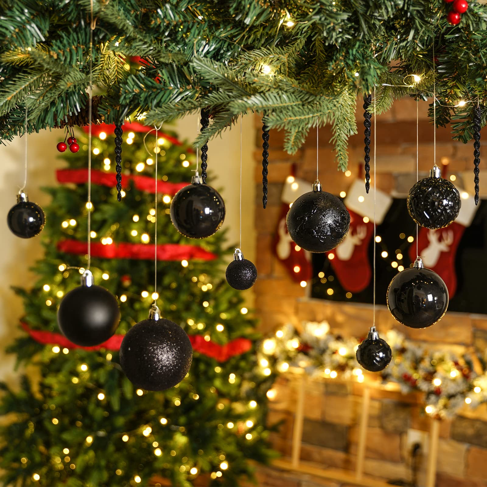 Christmas Ball Ornaments for Christmas Decorations - 45 Pieces Xmas Tree Shatterproof Ornaments with Hanging Loop for Holiday and Party Decoration