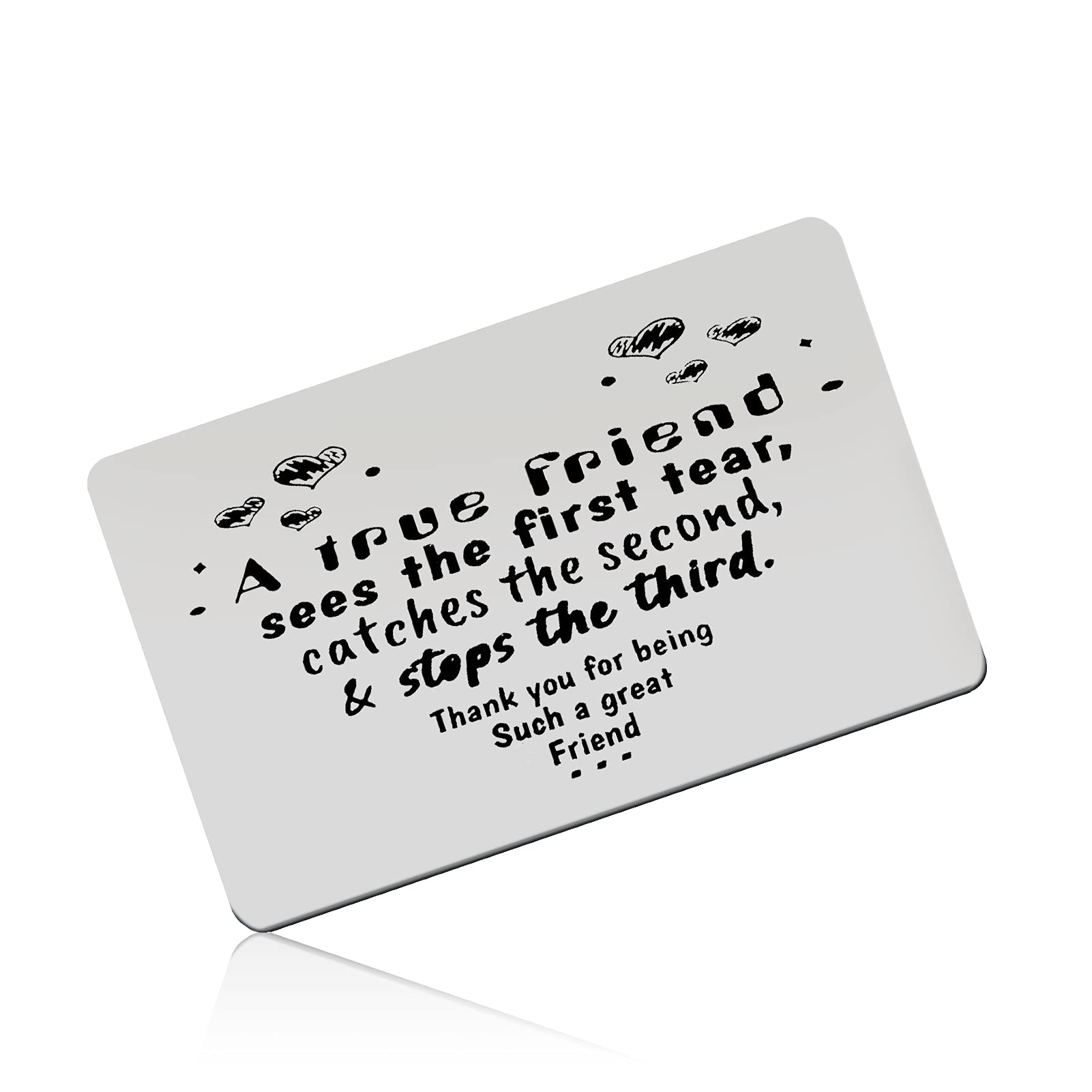 Thanksgiving Gift Friendship Gift Engraved Wallet Insert Card Best Friend Card for Coworker Thank You Gifts for Brother Sister Metal Wallet Insert Card for Her Him Graduation Gift Birthday Gift