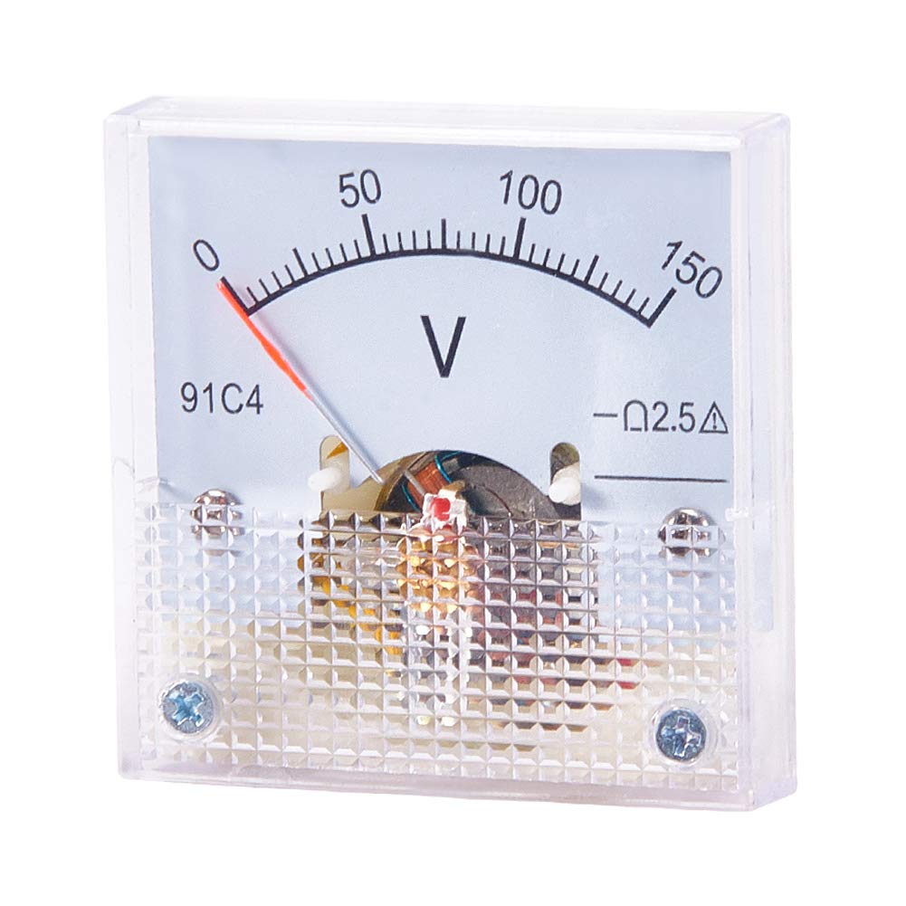 Fielect 91C4 DC 0-150V Analog Panel Voltage Gauge Volt Meter 5% Error Margin