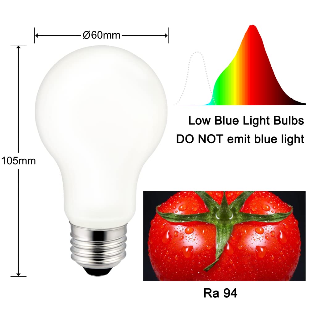 Dubofu Sleep Aid Light Bulb LED, Dimmable, Blue Light Blocking Night Light Bulbs for Bedtime and Evening, E26/ A19/ 5W -35W Equivalent/ 2500K Warm White/ 1 Pack