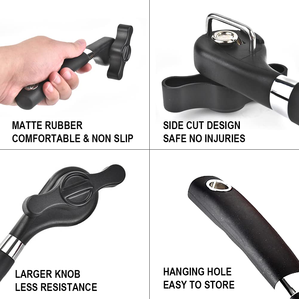 Edge-Side-Cut Safety Can Opener Smooth Edge-Food Grade Stainless Steel Cutting Can Opener for Kitchen & Restaurant