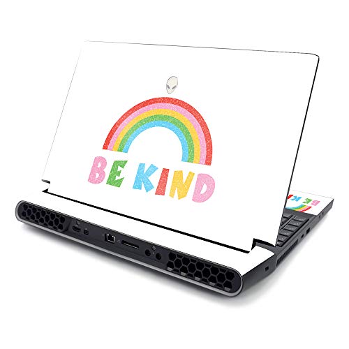 MightySkins Glossy Glitter Skin Compatible with Alienware Area-51M 17" (2019) - Be Kind | Protective, Durable High-Gloss Glitter Finish | Easy to Apply, Remove, and Change Styles | Made in The USA