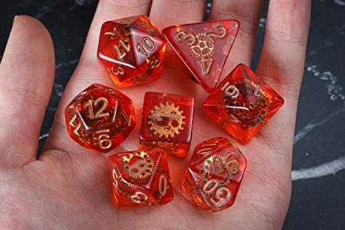 Steampunk Gear DND Dice Set for Dungeons and Dragons Gifts, D&D, D and D, Pathfinder, Accessories, D20, Polyhedral, Resin Dice, Metal, Dice Tray, Tower, Bag, Box