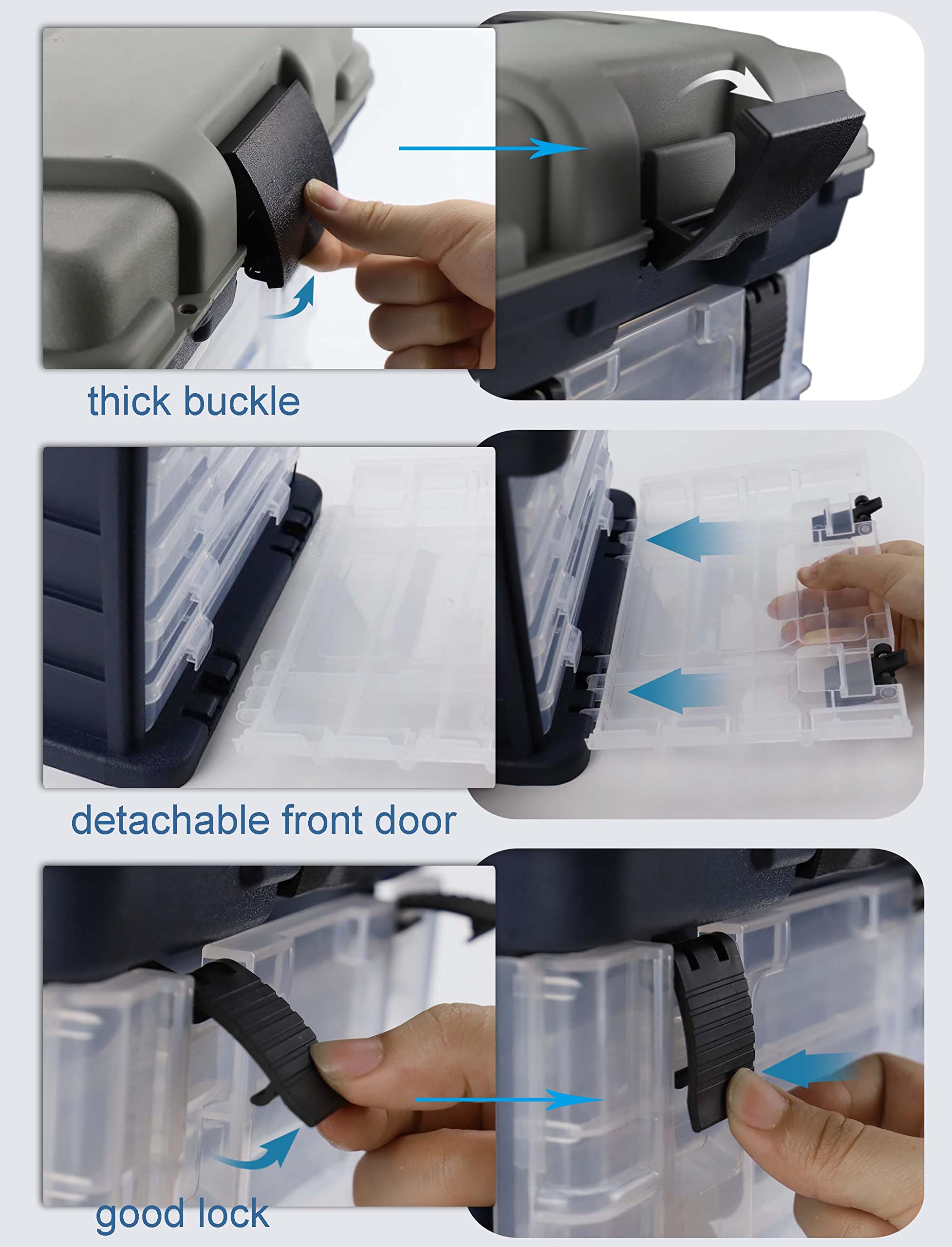 Ducurt Tackle Box Fishing Box Organizer Large Tackle box Organizers and Storage 4 Layers Tacklebox