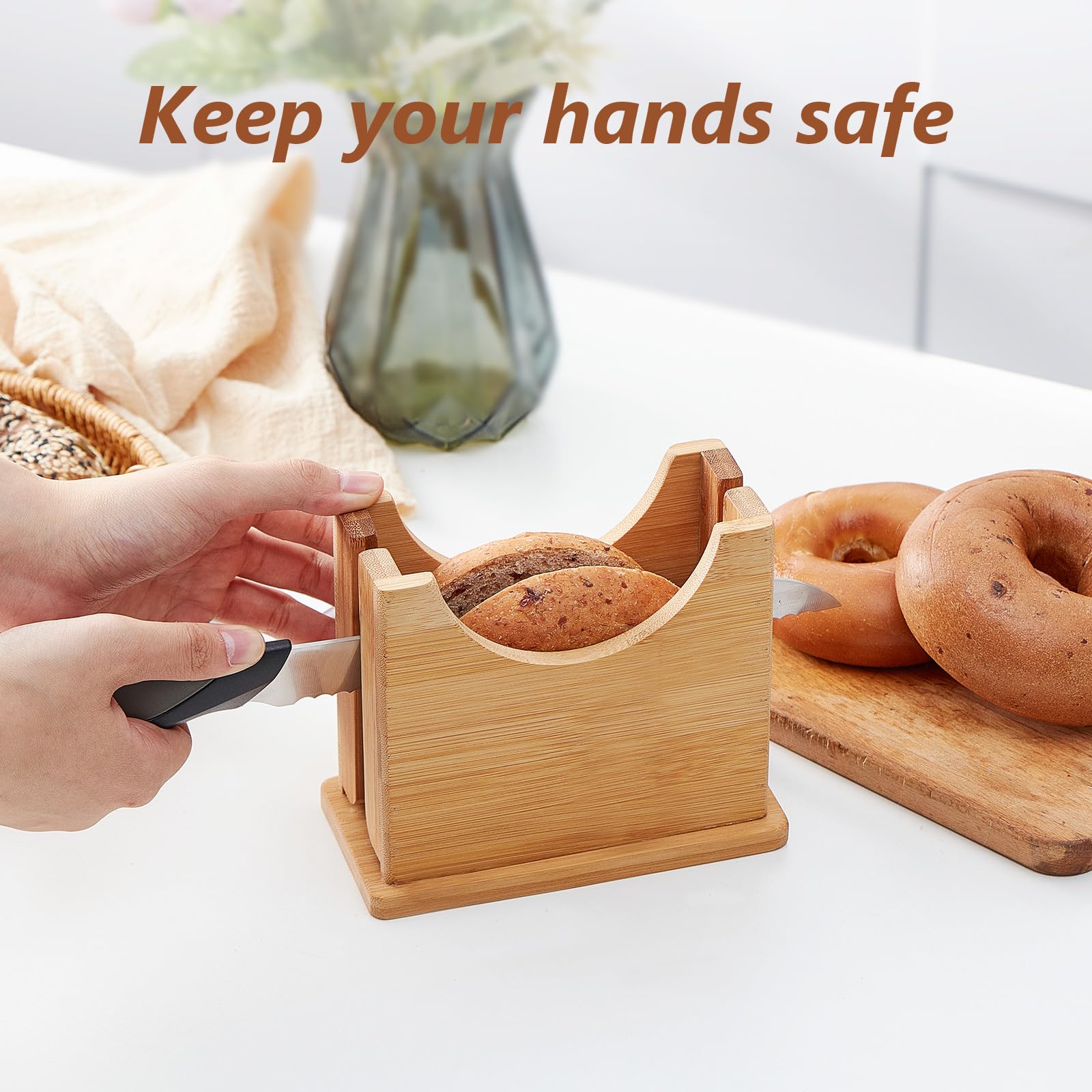 CoziCorner Precision Bagel Slicer: Effortlessly Slice and Enjoy Perfect Bagels Every Time
