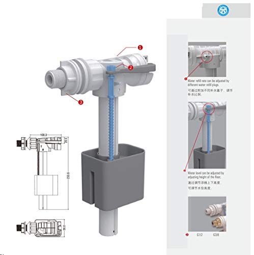 Fill Valve Delta European Side Mount Toilet, Water line inside toilet Valve by NuFlush