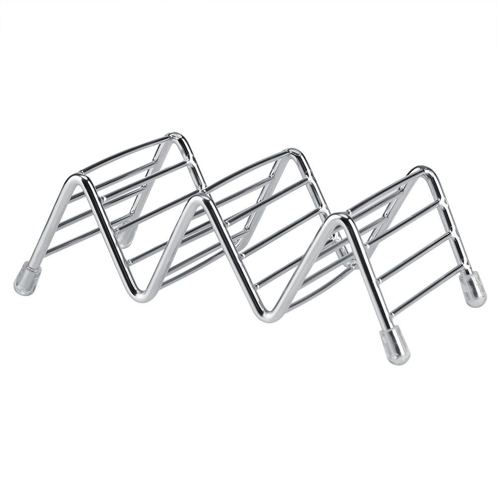 Fait Shape Stainless Steel Mexican Taco Holder Display Stand Shell Rack for Holding Soft Shell Hard Shell Burritos Sandwiches(2#)