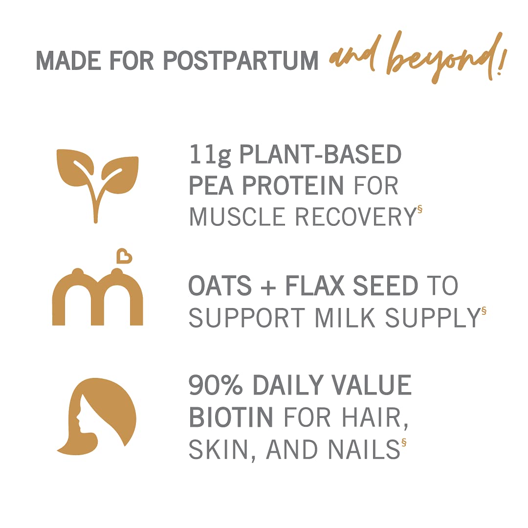 Munchkin® Milkmakers® Nipple Balm and Postnatal Recovery Protein Powder, With Pea Protein, Lactation Support, and Biotin for Postpartum Support, Vanilla, 5 Count