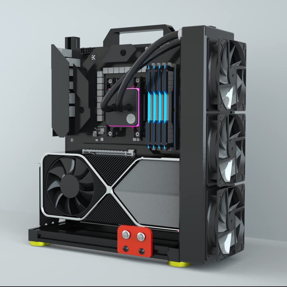 HAIHUANG DIY Computer Motherboard Case Rack, Test Bench Computer Case PC Test Bench,Vertical Overclocking Open Aluminum Frame Chassis Rack, Creative Personality ATX/M-ATX/ITX Open Chassis (EATX)