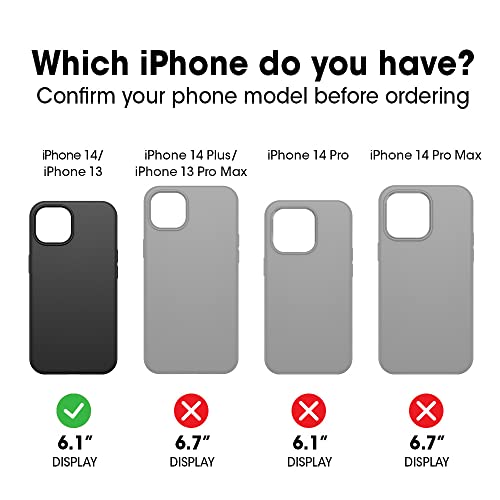 OtterBox iPhone 14 & iPhone 13 Defender Series Case - BLACK , rugged & durable, with port protection, includes holster clip kickstand