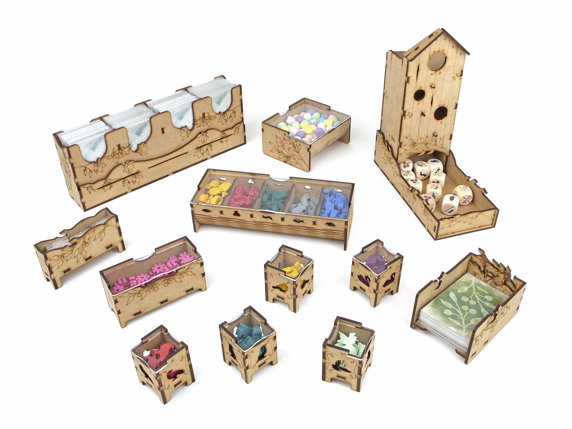 TowerRex Board Game Organizer for Wingspan Board Game Box, Wingspan Expansion, Wingspan European Expansion, Wingspan Oceania Expansion, Wingspan Eggs, Wing Span Board Game, Not for Asia Extension