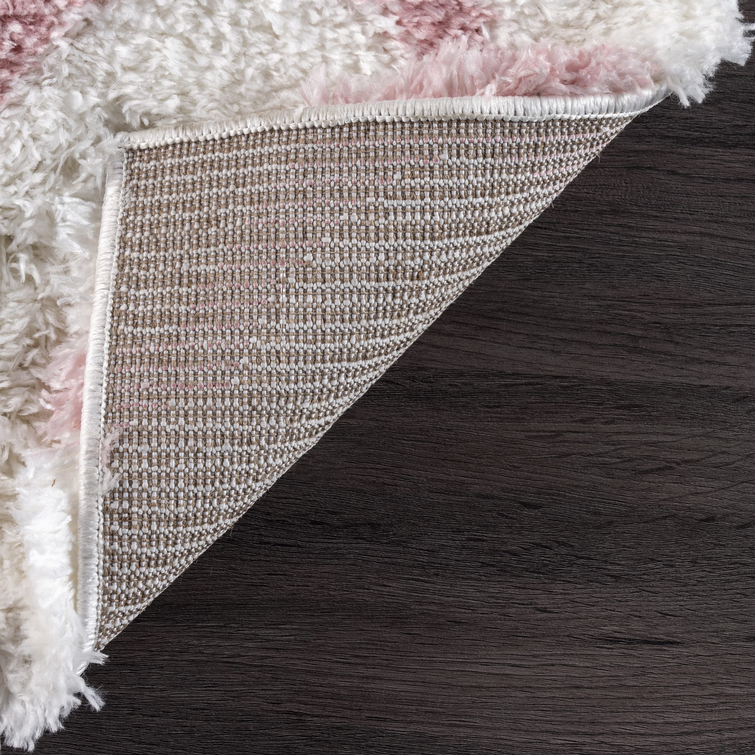 nuLOOM Nelda Trellis Kids Shag Area Rug, 8x10, Baby Pink