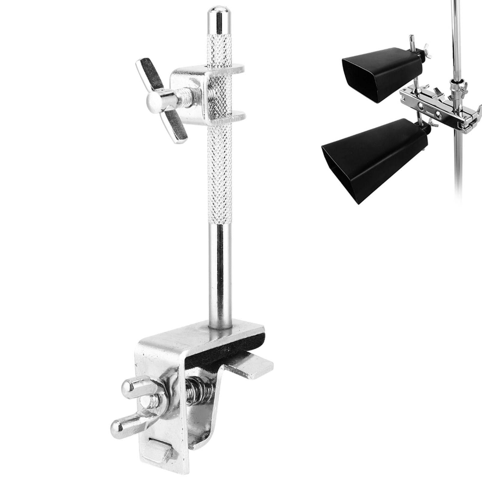Drum Cowbell Mount Holder Clamp, Cowbell Clamp Durable Standard Drum Kit Clamp Up or Down Adjustment for Drums