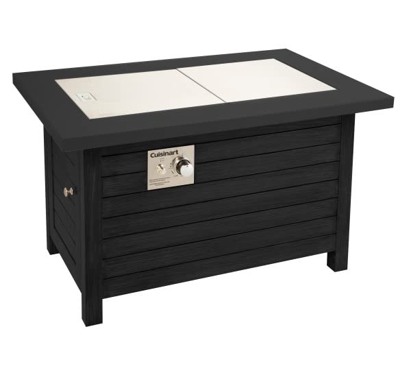 Cuisinart COH-100BK Outdoor Push to Start Ignition, Design Coffee, 40,000 BTU Burner, 41.25" x 26.75" x 24.25", 2-in-1 Patio Fire Pit Table