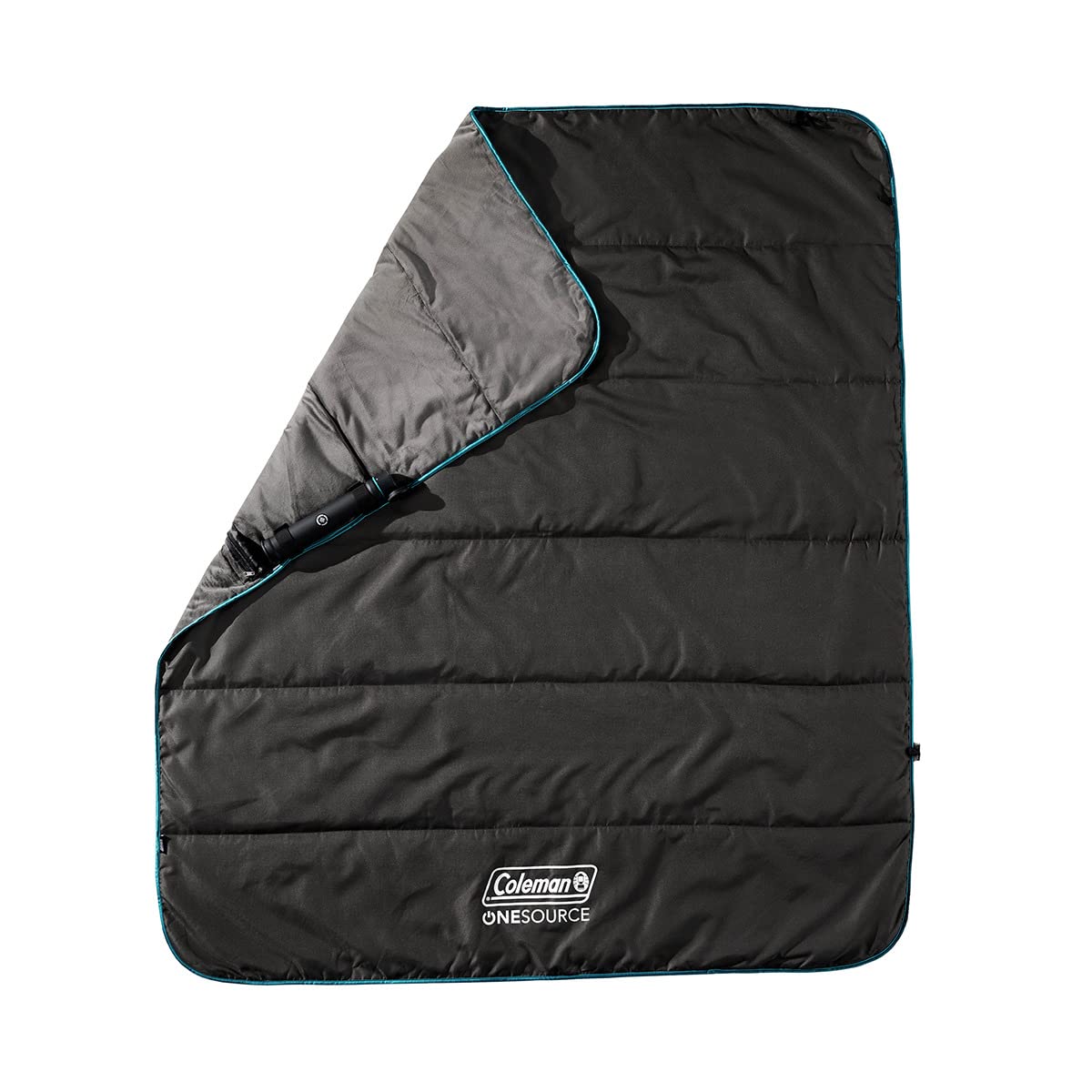 Coleman OneSource Heated Blanket with Hand Pouch and Rechargeable Battery, 4 Adjustable Heat Settings Lasts Up to 4 Hours, Water-Resistant Blanket with Dual Port Charging and Included Battery