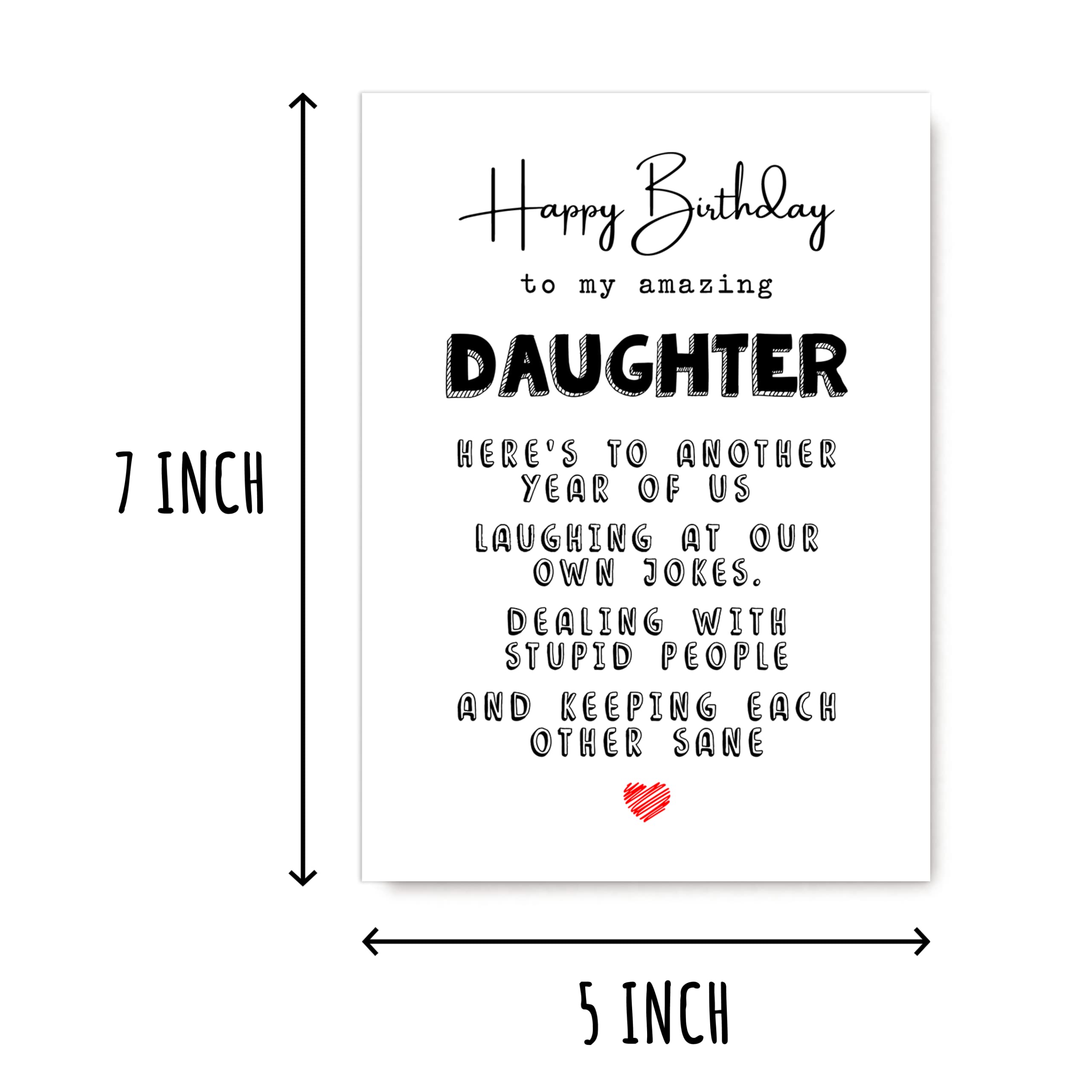 KrysDesigns Birthday Card for Daughter - 5 x 7 Inches