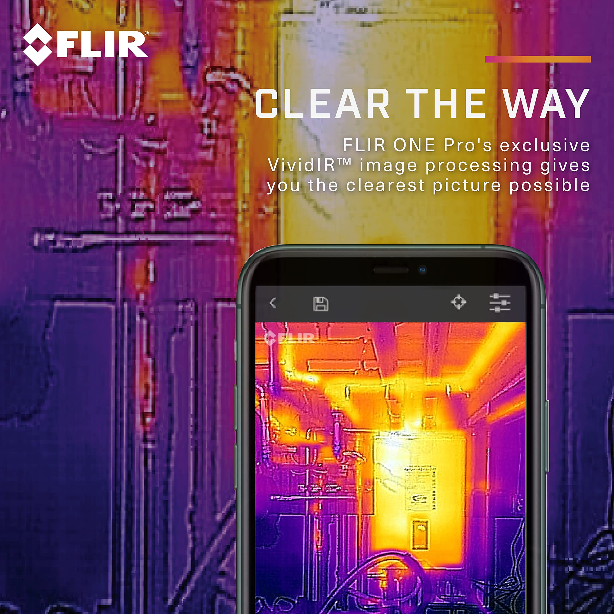 FLIR outdoor ONE Pro Thermal Imaging Camera 1080p for Android micro USB, Professional Grade Thermal Camera for Smartphones, with VividIR and MSX Image Enhancement Technology