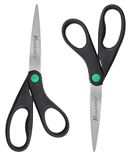 Westcott 15179 8-Inch KleenEarth Recycled Scissors for Office and Home, Black, 2 Pack