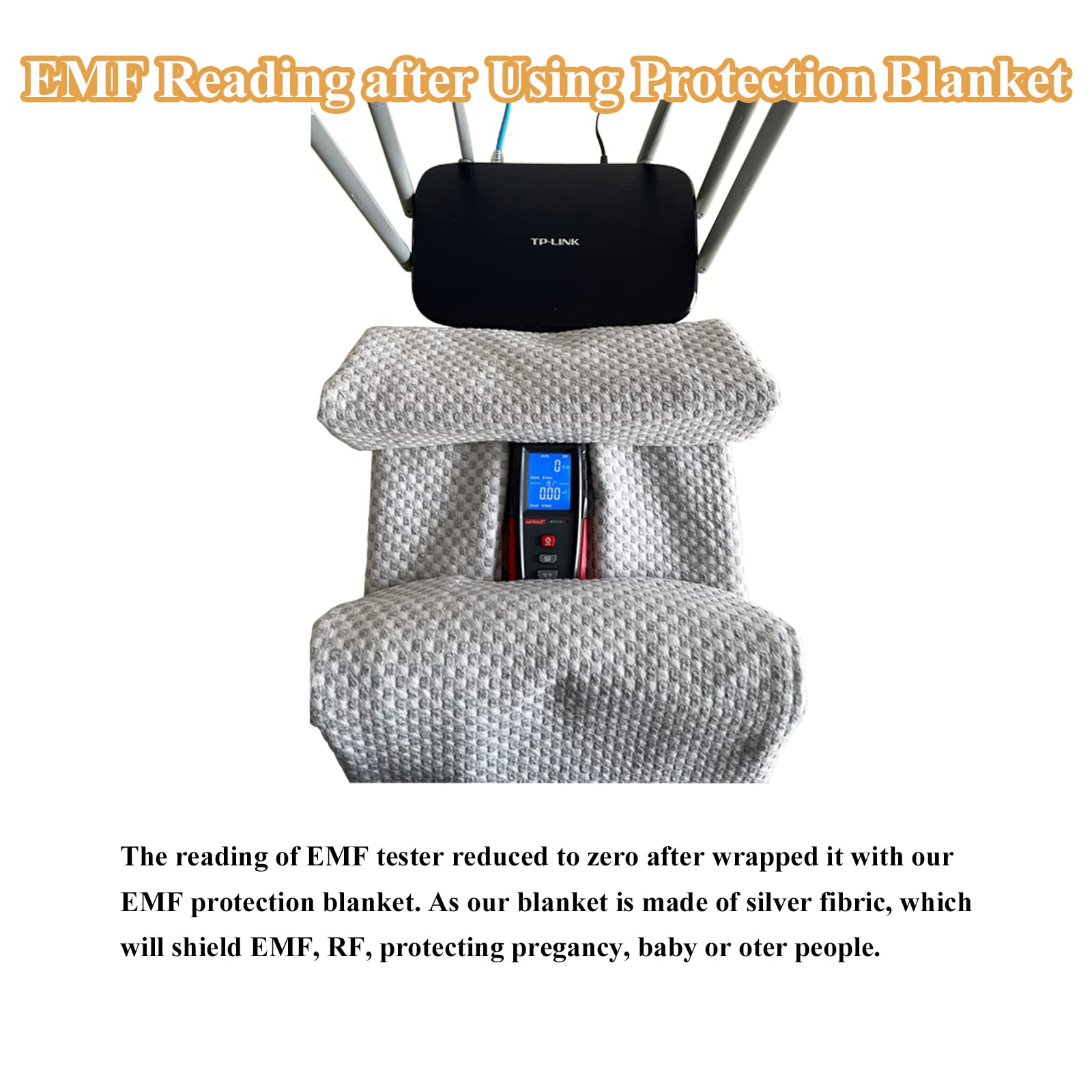 Emf Radiation Protection Blanket, Faraday Silver Pregnancy Belly Shielding 5g Protection Blanket for Baby, Can be Used as Grounding Blanket (White)