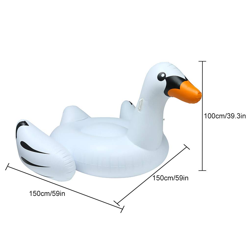 Toxz Swan Inflatable Ride-On Swimming Ring,Suitable for Children and Adults,Built-in Handles,59" X 59" X 39.3"(Ship from US!)