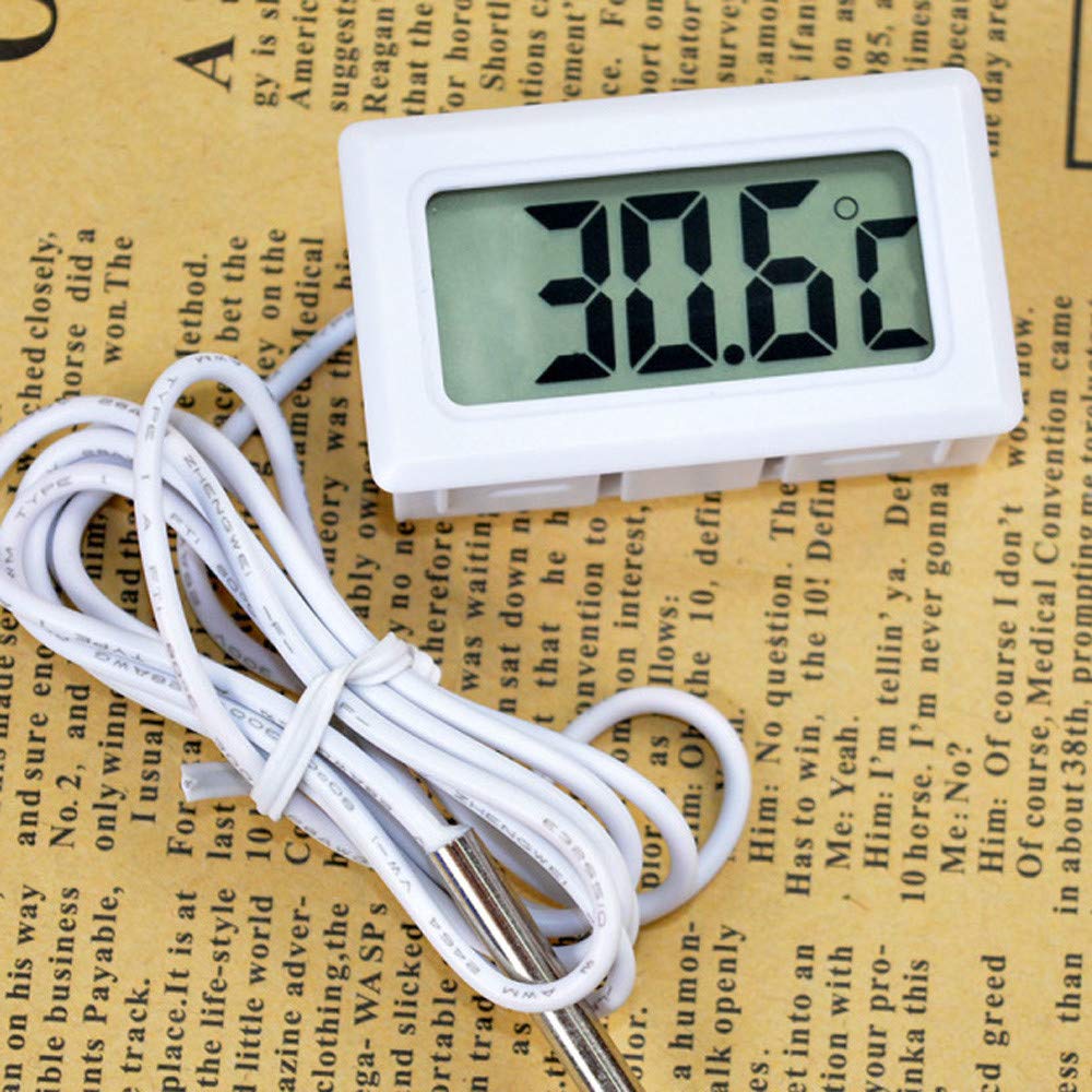 Toxz Aquarium Refrigerator Water Temperature Gauge Temperature Detector,Electronic Thermometer with Waterproof Probe,Celsius Digital Thermometer,-50°C~110°C,48x28x15mm