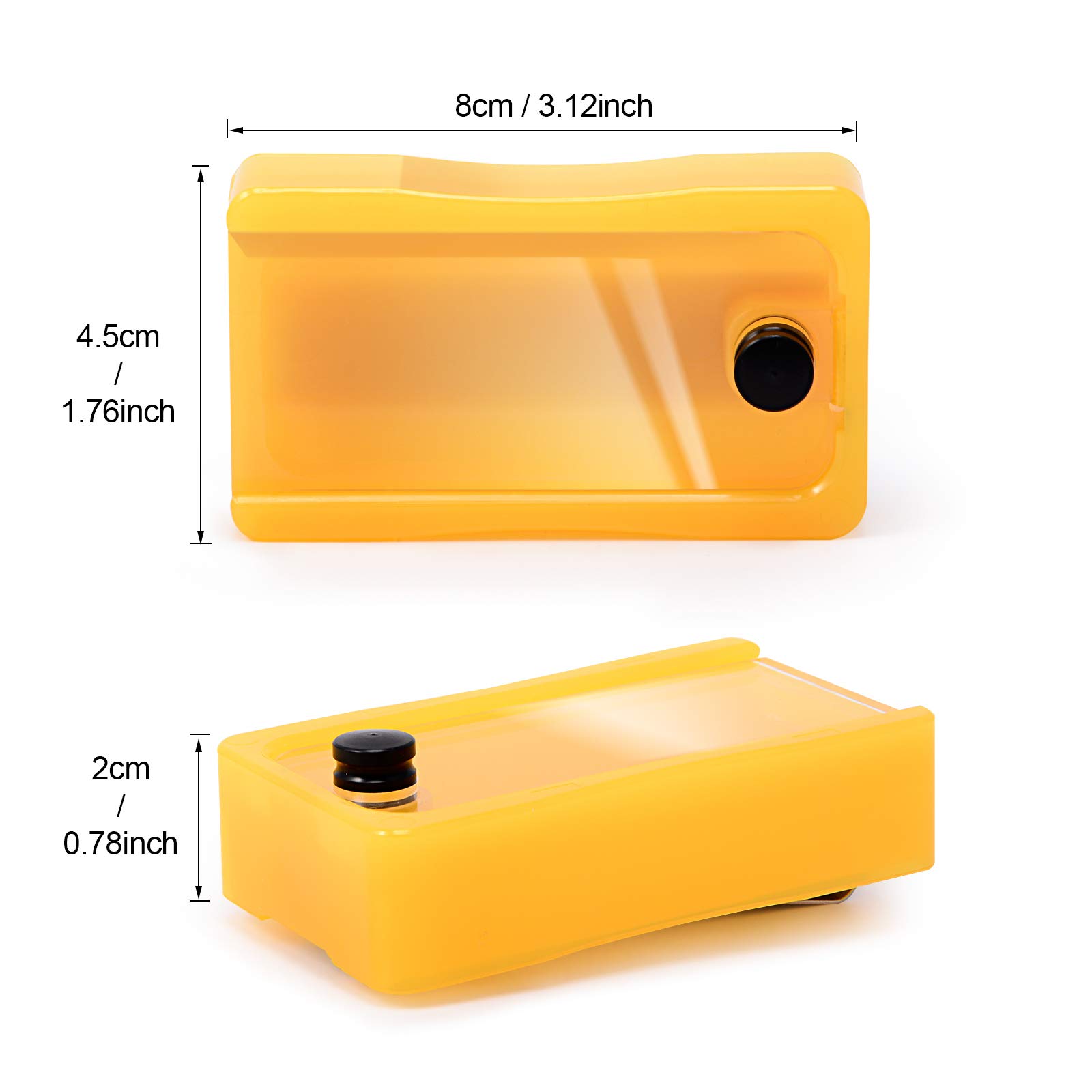 NEWISHTOOL Snap Off Blade Disposal Container Can to Break Utility Knife Blade, Trash Knife Blades Gather by Magnet Safe Storage Bank, Blade Dispenser Yellow Plastic Case with Hanging Clip