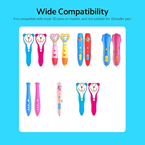 High PCL Filament, Safe for Children, Ultra Smooth 3D Pen Refill Pack with 10 Pcs 164ft, Wide Compatibility for 3D Drawing