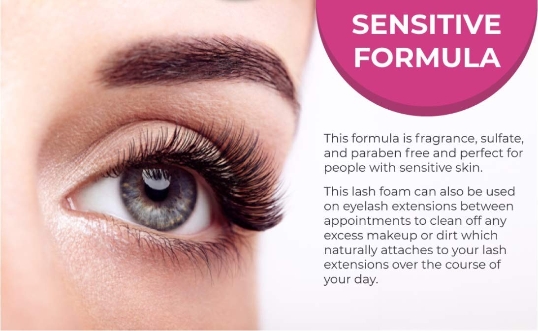 Existing Beauty Lash Shampoo for Lash Extensions - Eyelash Extension Cleanser with Brush - Sensitive Eyelash Shampoo Foam and Lash Wash for Eyelash Extensions and Natural Eyelashes Lashes (50ml)