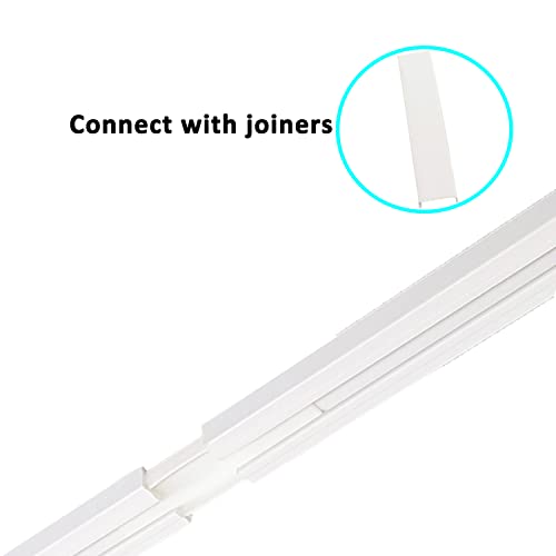 Self Adhesive Ceiling & Wall Curtain Track for Windows 12ft, No Drilling, Screws or Tools Curtain Rail for Bedroom, Shower, Closet and RV - Easy to Install Curtain Rod with Curtain Clips