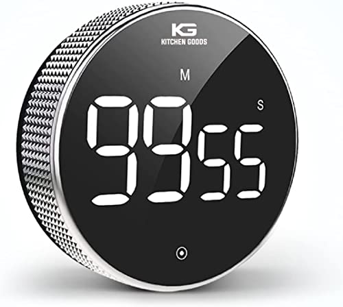 Digital Kitchen Timer LED - Magnetic Countdown Large Display Clock with Adjustable Volume - Easy for Cooking, Fitness, Classroom and Teaching for Kids & Seniors - Black