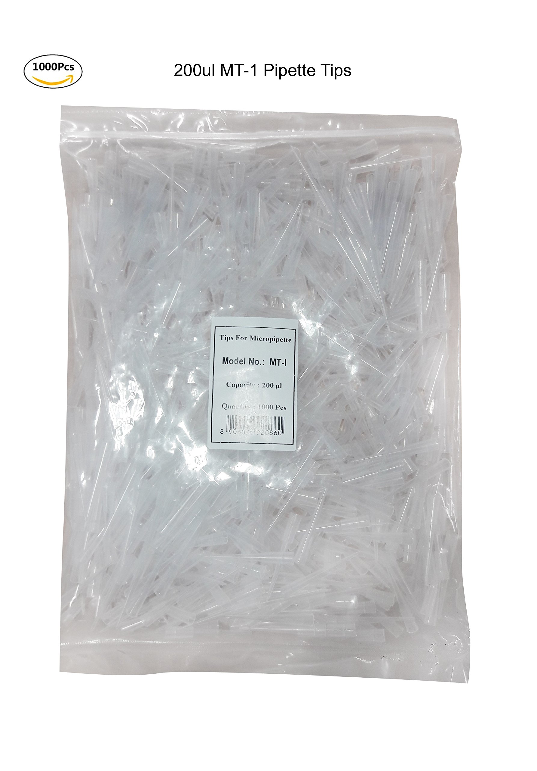 MICROLIT Micro Pipette Tips 200 ul - Bulk, Non-Sterile, Universal Fit, 1000 pcs/Bag (200ul)