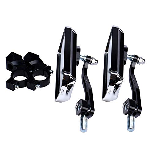 Toxz Pair Aluminum Bike Mirror Mountain Bicycle Rearview Mirrors with Bases,Handlebar End Rear Back View Mirrors,360° Rotate,Large Lens