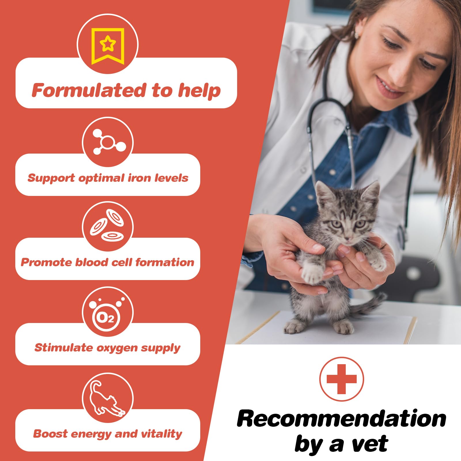 Iron Supplements for Cats-Liquid Iron Supplement for Anemia Cat-Polysaccharide Iron Complex Supports for Anemia in Cats Blood Health and Addresses Nutritional Deficiencies-Cat Care Essentials
