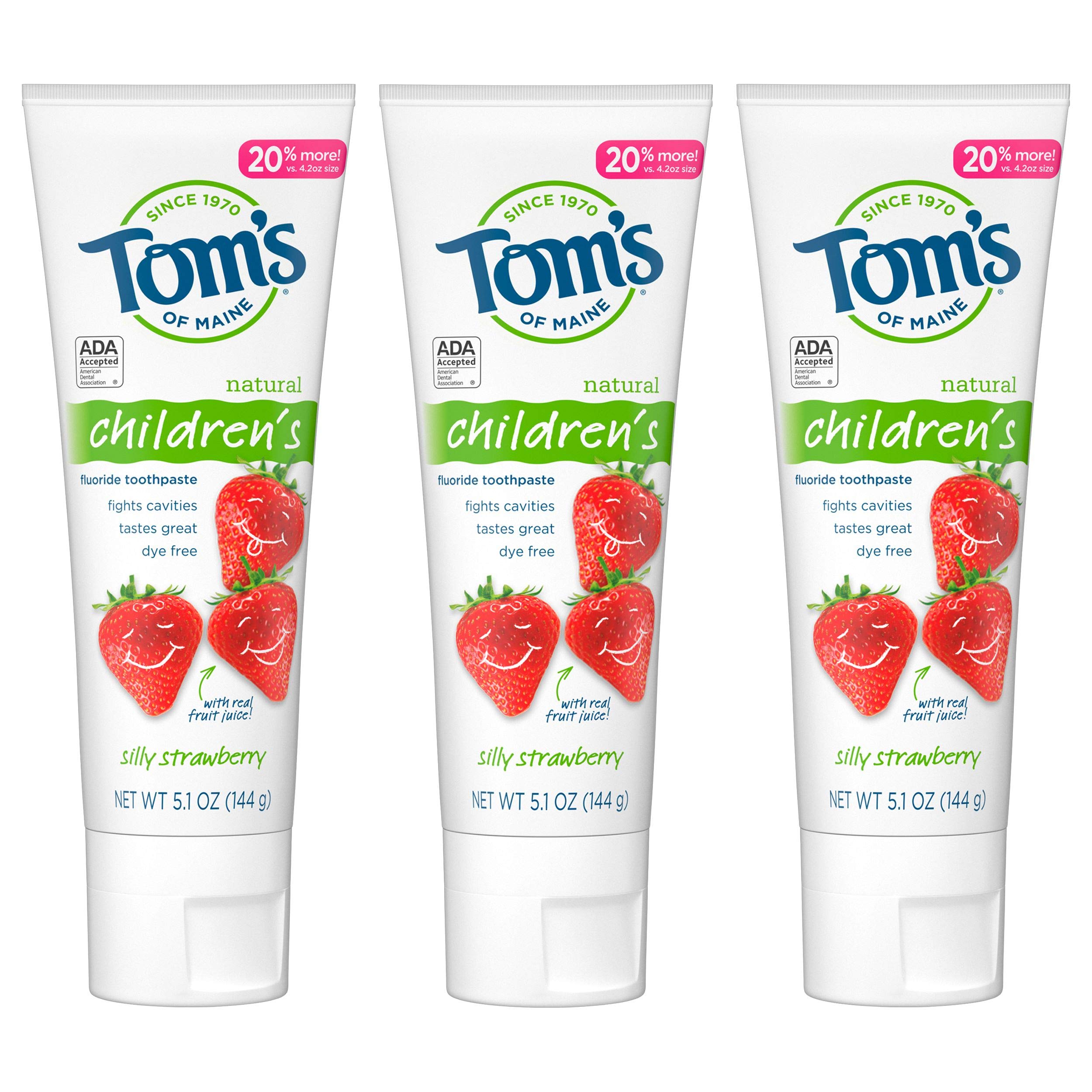 GUM - 70070942306514 Crayola Kids? Flossers, Grape, Fluoride Coated, Easy Grip Handle & Tom's of Maine ADA Approved Fluoride Children's Toothpaste, Natural Toothpaste, Dye Free, No Artificial