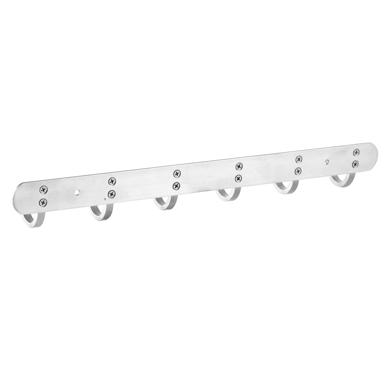 NHENY Hat and Coat Wall Mount Rack 6 Hooks for Robes, Bags, Keys, and Towels Bathroom Towel Hanger Organizer, 304 Stainless Steel Brushed Nickel