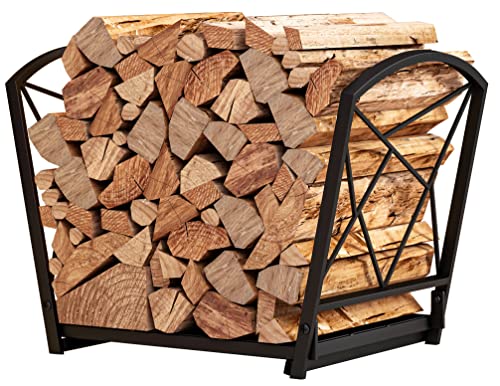 Fire Beauty Firewood Log Rack, Iron Wood Lumber Storage Holder for Fireplace, Heavy Duty Log Storage Bin for Firepit Stove Accessories