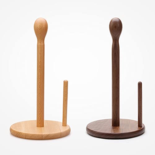 Kitchen Paper Roll Holder Paper Towel Rack Dining Table Kitchen Paper Roll Holder Vertical Paper Towel Storage Rack ( Color : Walnut Color )