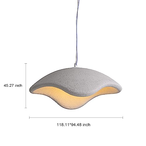 JUTHTBO 11.8in Pendant Light Fixtures,Modern Japanese Lamp for Room Lighting in Resin Materials,Concrete Pendant Light,Wabi-sabi Pendant Lights,lamparas colgantes for Dining Room